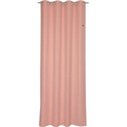 Vorhang Harp, Esprit, Ösen (1 St), blickdicht, Microfaser, HxB: 250x140, Blickdicht, mit Lederlabel, (BxH) 140 x 250 cm, rosa