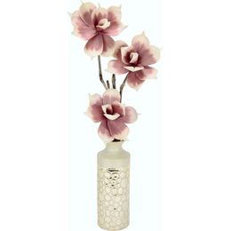 Kunstblume Soft-Rosenbund Rose, I.GE.A., Höhe 62 cm, in Vase, rosa|weiß