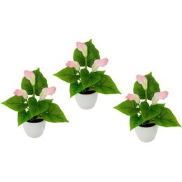 Kunstpflanze Mini Calla Calla, I.GE.A., Höhe 20 cm, rosa