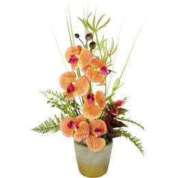 Kunstpflanze Orchidee, I.GE.A., Höhe 46 cm, orange