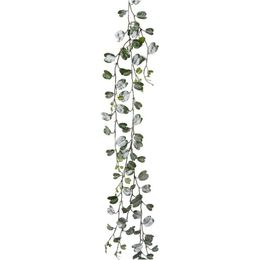 Winterliche Kunstpflanze Weihnachtsdeko, Weihnachtsgirlande Bauhiniablatt, my home, Girlande, traumhaft beschneit, Länge 190 cm, grün|weiß