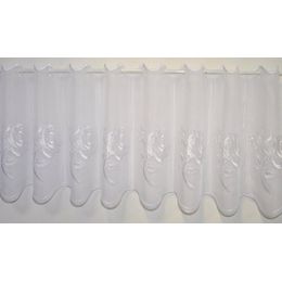 Scheibengardine Rosentraum, Stickereien Plauen, Stangendurchzug (1 St), transparent, Voile, weiß