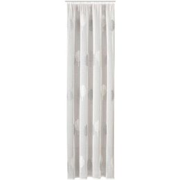 Vorhang Egil, GERSTER, Schlaufen (1 St), transparent, Sablé, HxB: 235x140, Schlaufenschal mit Kräuselband bestickt, weiß