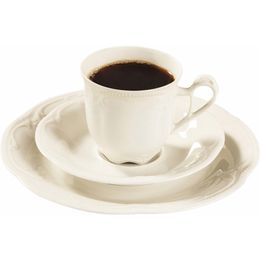 Seltmann Weiden Kaffeeservice Geschirr-Set, Service Rubin (18-tlg), 6 Personen, Porzellan, Made in Germany, 18 Teile, für 6 Personen, beige|weiß