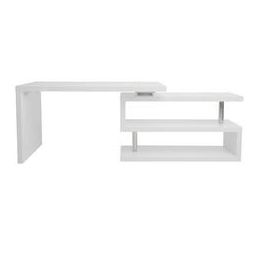 Miliboo Design-Schreibtisch weiß lackiert verstellbar MAX