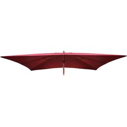 HHG Ersatz-Bezug für Holz-Sonnenschirm Lissabon 2x3m, Sonnenschirmbezug Gartenschirmbezug bordeaux - red