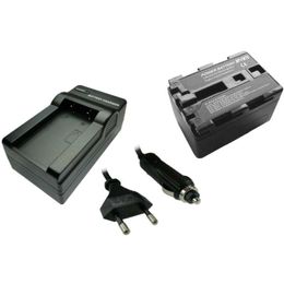 TRADESHOP Trade-shop - 2in1 Set: Akku + Ladegerät mit Kfz Adapter kompatibel mit Sony NP-FM30 NP-FM55 NP-FM55H NP-FM50 NP-QM51 NP-FM70 NP-QM71 NP-FM90 NP-QM91