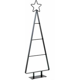 Spetebo - Metall Tannenbaum in schwarz mit Stern Spitze - 66 cm - Deko Ständer zum Schmücken für Weihnachten und Advent