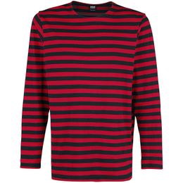Urban Classics Regular Stripe Longlseeve Langarmshirt rot schwarz in M