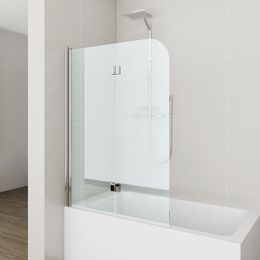 Duschwand Badewanne Faltbar 2-teilig 120x140cm Glas Badewannenaufsätze Duschtrennwand Duschabtrennung