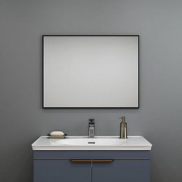 Spiegel 80x60cm mit Rahmen Wandspiegel Schwarz Badspiegel Badezimmerspiegel