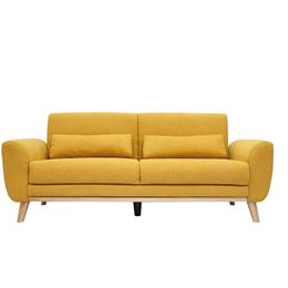 Miliboo Skandinavisches Sofa 3-Sitzer Samt gelb ektor - Gelb