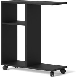 Bim Furniture - Organizer Couchtisch trasco 1 schwarz matt auf rollen