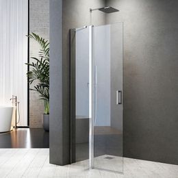 Boromal - Duschwand Glas Walk in 76cm Glaswand Dusche Duschkabine Pendeltür Duschabtrennung 185cm Höhe Nano