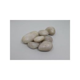 Aquagart - 20kg Polierter Kiesel Flusskiesel Kieselsteine Gartenkies Zierkies weiß