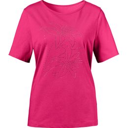 CR&Eacute;ATION L Damen Kurzarmshirt mit Steinchen verziert pink Gr&ouml;&szlig;e 48