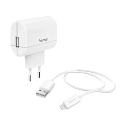 Hama Lightning Lade-Set Apple, 5 Volt 12 Watt, Weiß