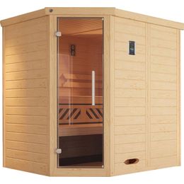 Weka Sauna "Kemi" Saunen 7,5 kW-Ofen mit digitaler Steuerung beige (natur) Saunen