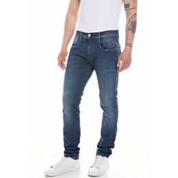 Slim-fit-Jeans Replay "Anbass" Gr. 34, Länge 30, blau (wash dark blue) Herren Jeans Slim Fit