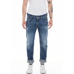 Straight-Jeans Replay "Groover" Gr. 30, Länge 30, blau (medium blue) Herren Jeans Straight Fit