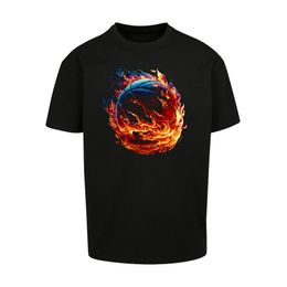 F4NT4STIC Shirt 'Basketball Sports Collection On FIRE' Herren Gr&ouml;&szlig;e XS blau / orange / schwarz