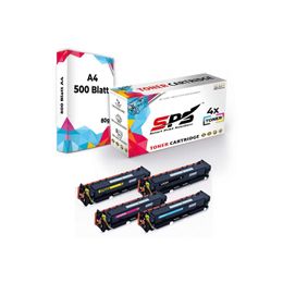 SPS Tonerkartusche Druckerpapier A4 + 4x Multipack Set Kompatibel für HP Color LaserJet