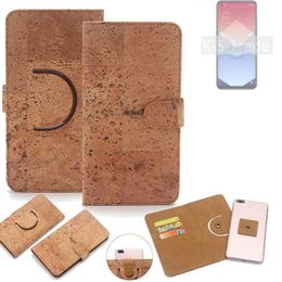K-S-Trade Handyhülle für Oppo K10x, Handy Hülle Schutz Hülle Handyhülle Schutzhülle Korkhülle, braun|schwarz