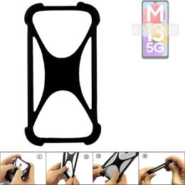 K-S-Trade Handyhülle für Samsung Galaxy M13 5G, Handy-Hülle Schutz-Hülle Silikon Bumper TPU Softcase Smartphone, schwarz