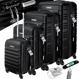 Kesser&reg; 4tlg. Hartschalenkofferset Hartschalenkoffer Reisekoffer Set Reisekofferset Trolley Koffer Inkl. Kofferwaage + Gep&auml;ckanh&auml;nger Rollkoffer Schloss 4 Rollen ABS-Hartschale Teleskopgriff S-M-L-XL