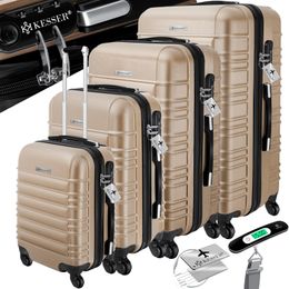 Kesser&reg; 4tlg. Hartschalenkofferset Hartschalenkoffer Reisekoffer Set Reisekofferset Trolley Koffer Inkl. Kofferwaage + Gep&auml;ckanh&auml;nger Rollkoffer Schloss 4 Rollen ABS-Hartschale Teleskopgriff S-M-L-XL