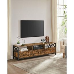Songmics - vasagle TV-Schrank, Lowboard für Fernseher bis zu 75 Zoll, Fernsehtisch mit 3 Schubladen, 40 x 178 x 50 cm, Industrie-Design,