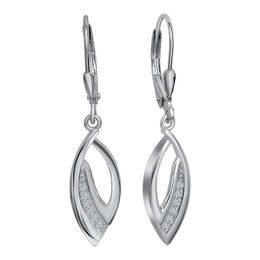 V Ohrhänger 925 Silber Zirkonia weiß 925/- Sterling Silber Zirkonia weiß 3,7cm Glänzend