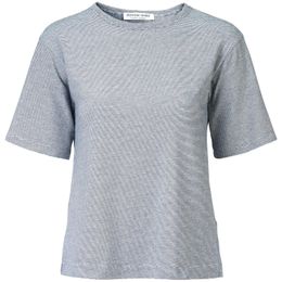 Christiane Strobel Damen T-Shirt gestreift L Wei&szlig;-Blau
