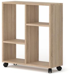 Bim Furniture - Couchtisch bücherregal trasco 2 sonoma eiche auf rollen