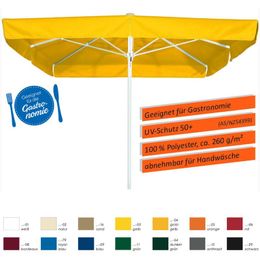 Quadro Mittelmastschirm 300 x 300 cm Gastro in 14 Farbvarianten Sonnenschirm 03 Gelb - Schneider Schirme