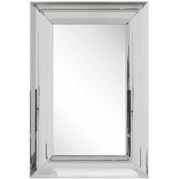 Beliani Wandspiegel Silber Glas 60x90 cm rechteckig mit Rahmen aus Acrylglas Wohnzimmer Schlafzimmer Bad Wohnbereich - Silber