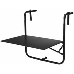 Spetebo Metall Balkontisch schwarz 60 x 43 cm - ambiance - Balkon Hänge Klapp Tisch
