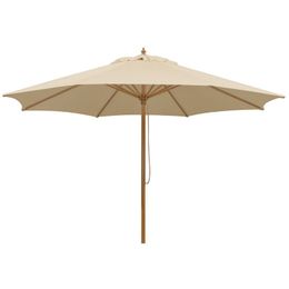 Malaga Mittelmastschirm 300 cm rund 2 Farbvarianten Sonnenschirm Gartenschirm 02 Natur - Schneider Schirme