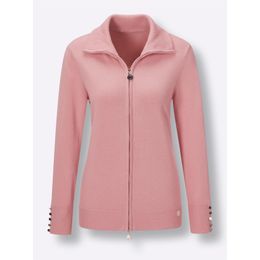 CREATION L PREMIUM Wit Damen Strickjacke aus mercerisierter Baumwolle, rosenquarz, Gr&ouml;&szlig;e 38
