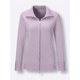 CREATION L PREMIUM Wit Damen Strickjacke aus mercerisierter Baumwolle, flieder, Gr&ouml;&szlig;e 38