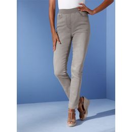 CREATION L PREMIUM Wit Damen Jeans mit Rippenstrick-Bund, grey-denim, Gr&ouml;&szlig;e 36