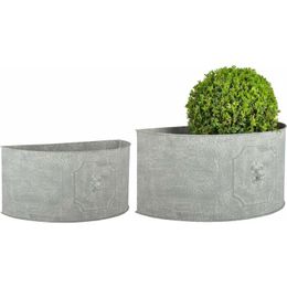 Esschert Design Blumentopf halbrund Löwe (Satz von 2)