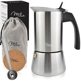 MILU Espressokocher silber, 6 Tassen