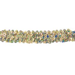 buttinette Elastik-Paillettenband, gold, Breite: 30 mm, Länge: 3 m