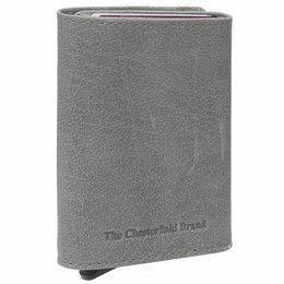 The Chesterfield Brand Antique Buff Kreditkartenetui RFID Schutz Leder 7 cm light grey
