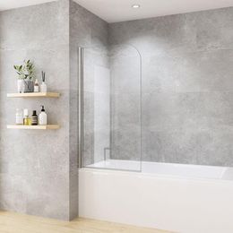 Duschabtrennung für Badewanne 90 x 140 cm Duschwand Badewannenaufsatz Duschtrennwand aus 6mm esg Sicherheitsglas mit beidseitiger Nano Beschichtung