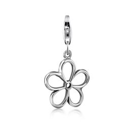 NENALINA Charm-Einhänger Anhänger Blume Flower Sommer 925 Silber, silberfarben