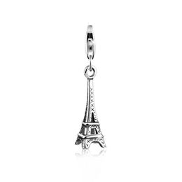 NENALINA Charm-Einhänger Eiffelturm Anhänger Paris Reise Urlaub 925 Silber, silberfarben