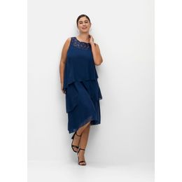 sheego Große Größen: Cocktailkleid im Layerlook, mit Pailletten, blau, Gr.40