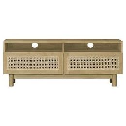 Miliboo TV-Möbel aus hellem Holz und Rattangeflecht L120 cm GALINA